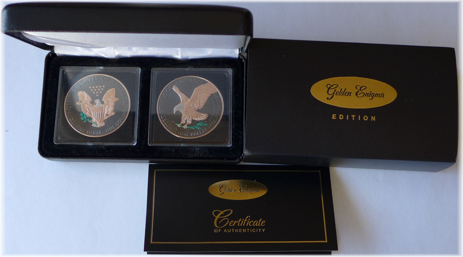 USA 2 x 1 Dollar 2021 Golden Enigma Edition - American Eagle Type I ...