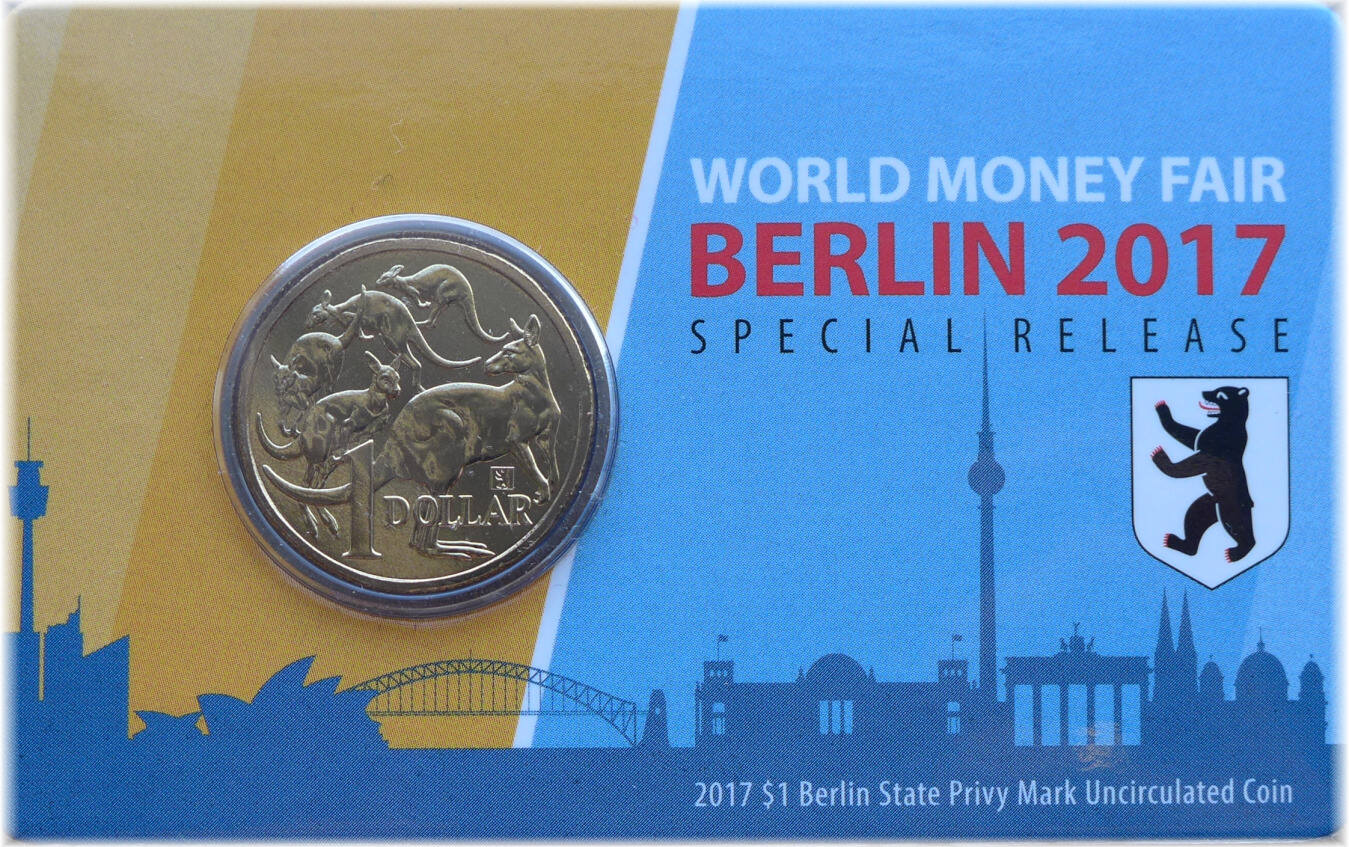 Australien 1 Dollar in Coincard World Money Fair Berlin 2017 - State ...