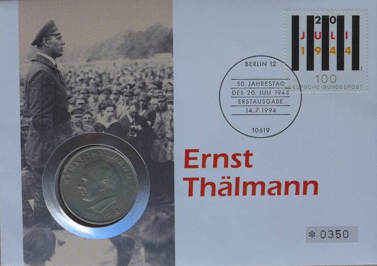 DDR 20 Mark 1971 A Numisbrief - Ernst Thälmann 1886-1944 vz, angelaufen ...