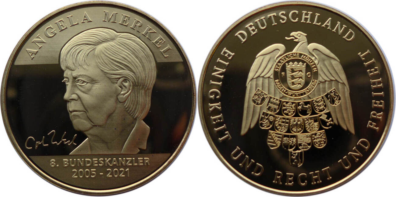 Bundesrepublik Deutschland Medaille 8.Bundeskanzler/in 2005-2021 Angela ...