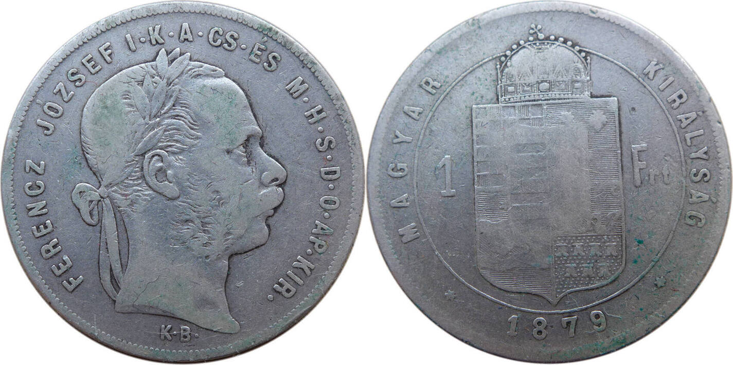 Österreich-Ungarn 1 Forint 1879 KB Franz Joseph I. schön, kl. Randfehler | MA-Shops