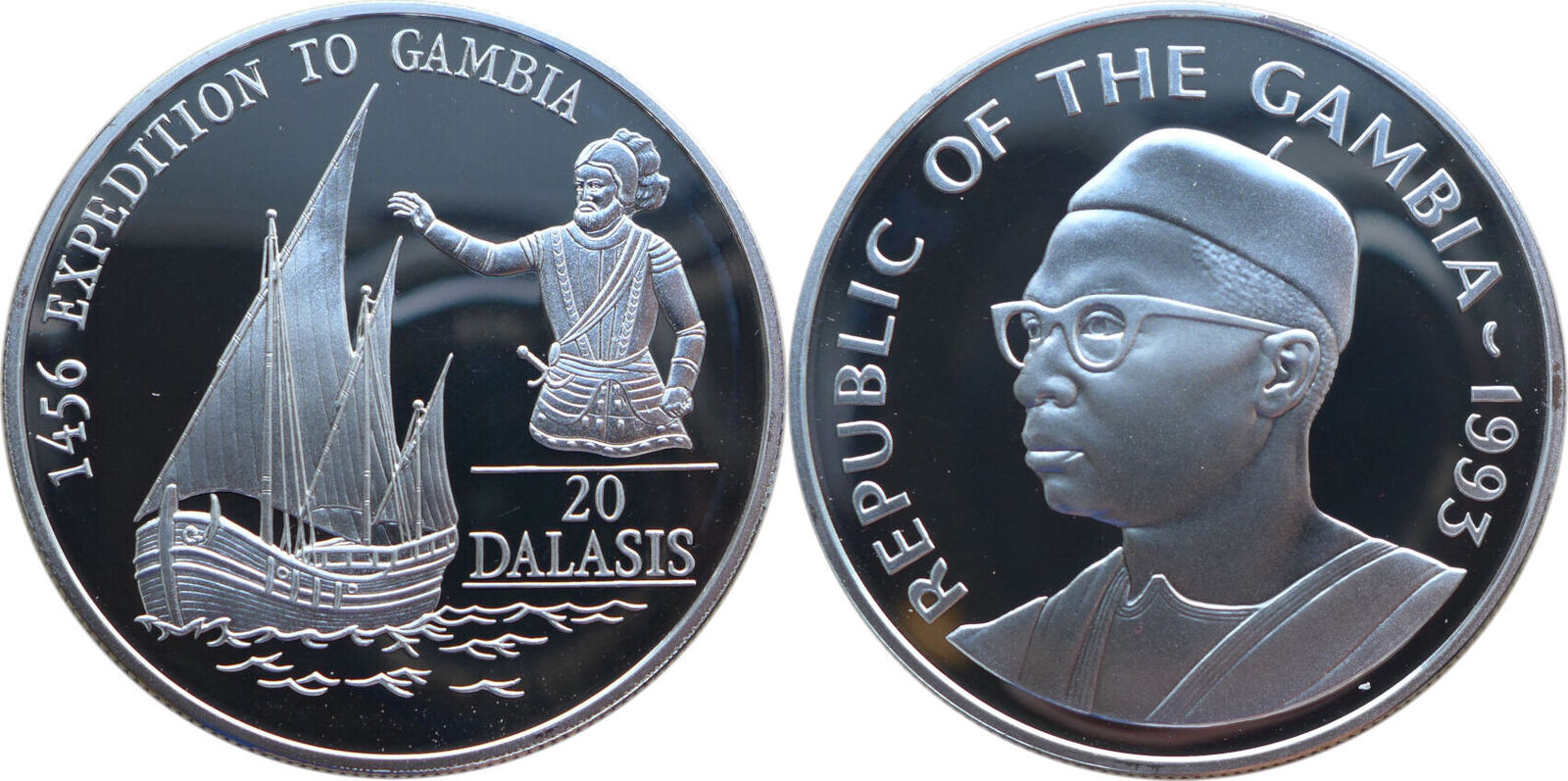 20 Dalasis 1993 Gambia-Expedition 1456 - Segelschiff - Prinz Heinrich ...