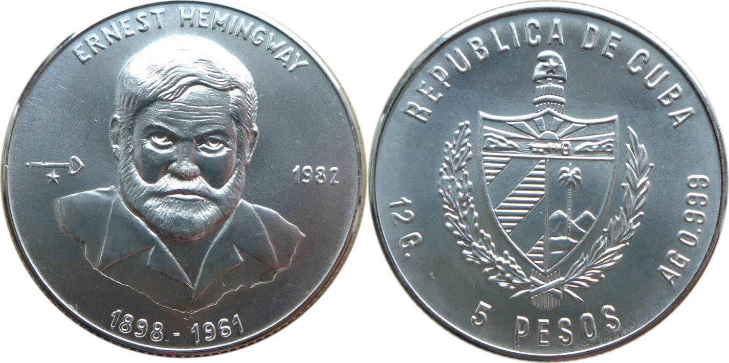 Kuba 5 Pesos 1982 Ernest Hemingway st | MA-Shops