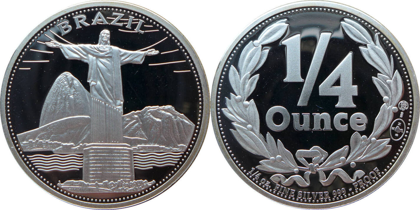 Brazil 1/4 Oz Silber PP, Rand leicht verfärbt | MA-Shops