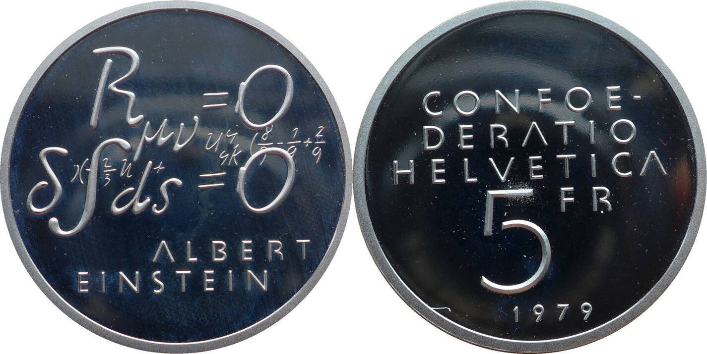 Schweiz 5 Franken 1979 Albert Einstein PP, fleckig angelaufen | MA-Shops