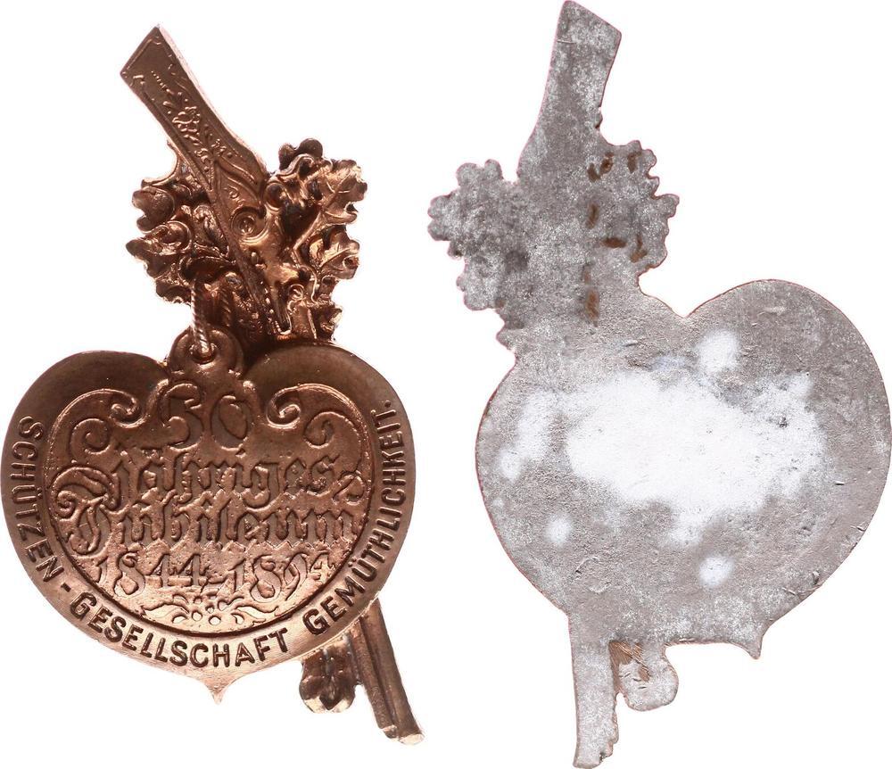 MÜNCHEN 1894 Einseitiges bronziertes Zinn-Abzeichen Ex. Slg. Josef ...