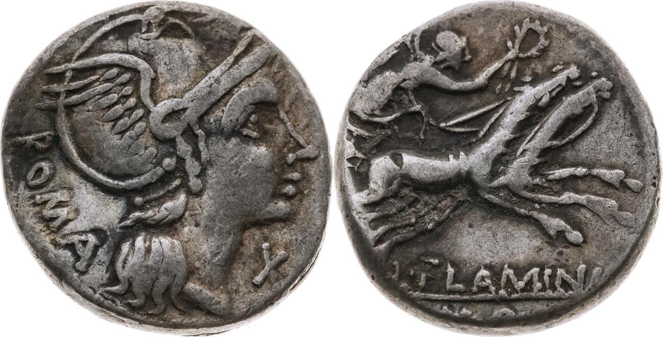 RÖMER Denar Rom Lucius Flaminius Chilo, Münzbeamter 109 oder 108 v.Chr ...