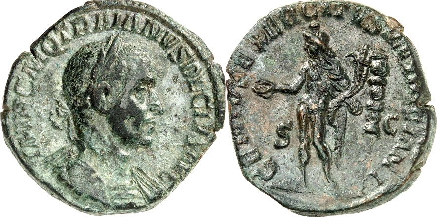 RÖMISCHES KAISERREICH AE 249-251 n. Chr. TRAIANUS DECIUS 249-251. grüne ...