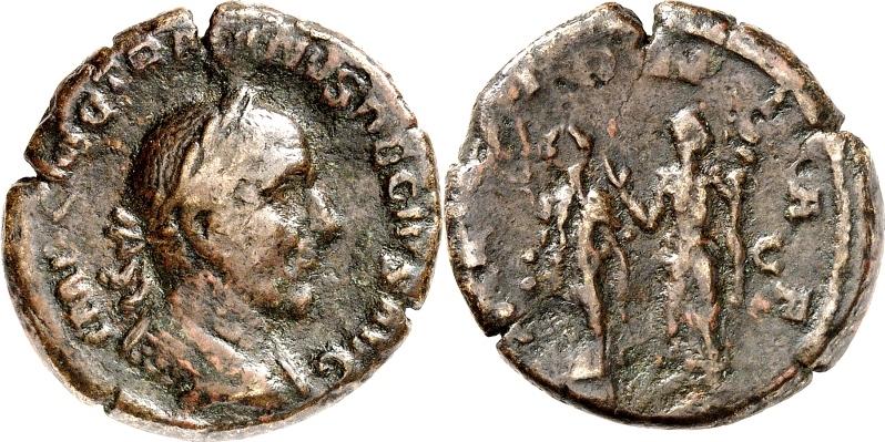 RÖMISCHES KAISERREICH AE 249-251 n. Chr. TRAIANUS DECIUS 249-251. Rd ...