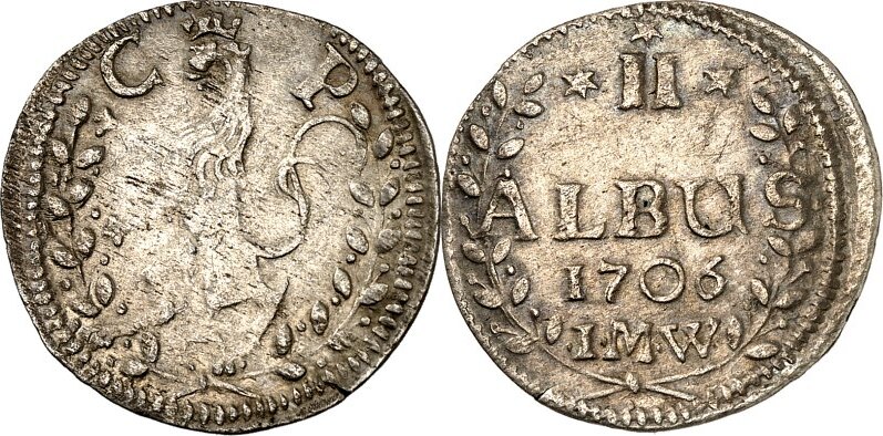 Pfalz, Kurlinie Albus Johann Wilhelm ( Jan Wellem ) 1690-1716. Schrf ...