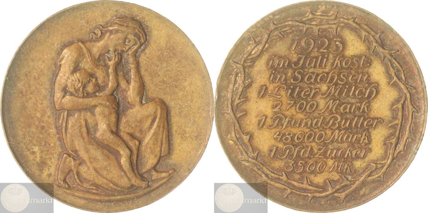 Germany Historical medal Medaille Auf die Teuerung im Juli 1923 ...