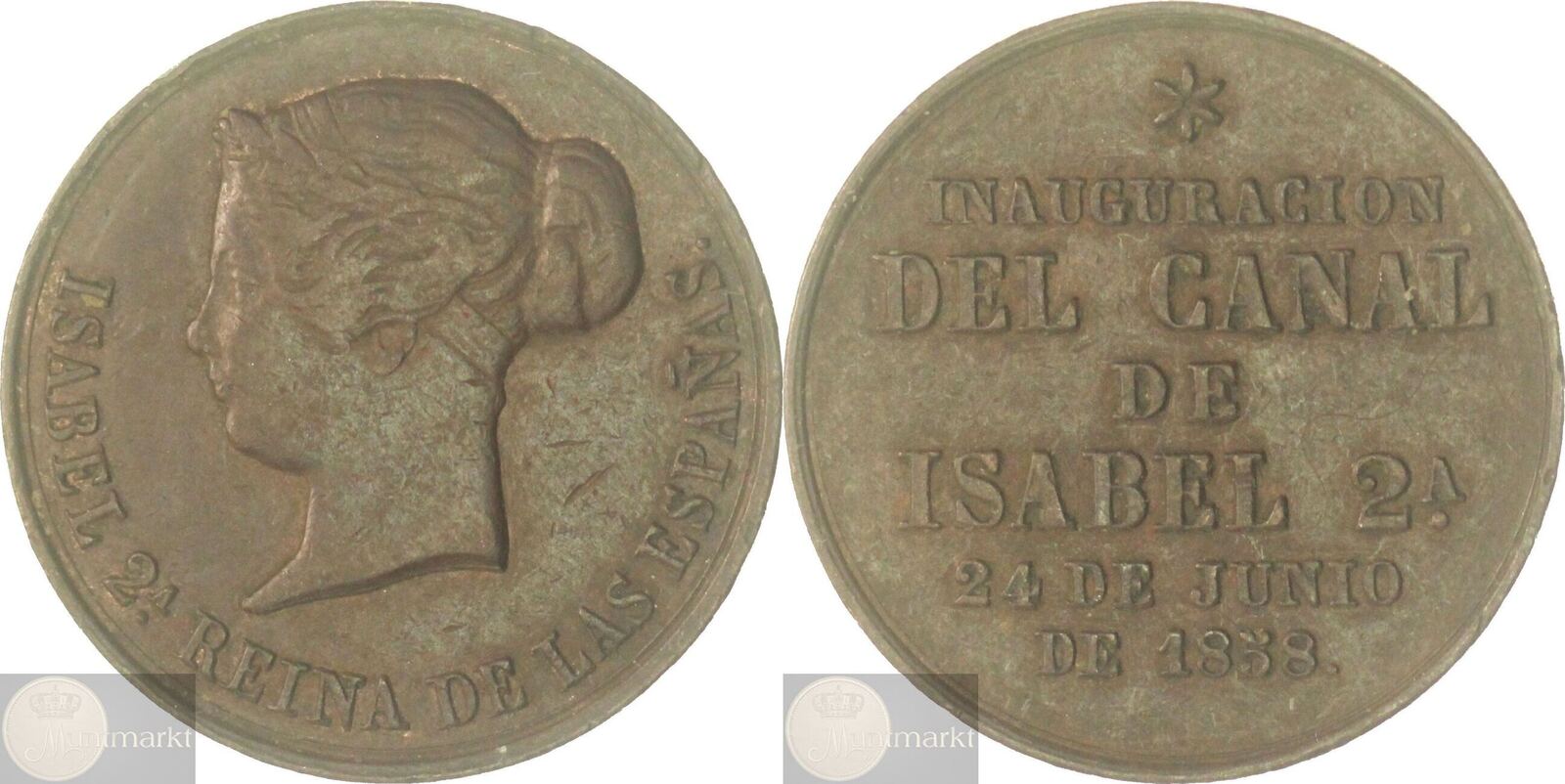 Spain Historical medal 1858 Madrid: Inauguration of the Canal de Isabel ...