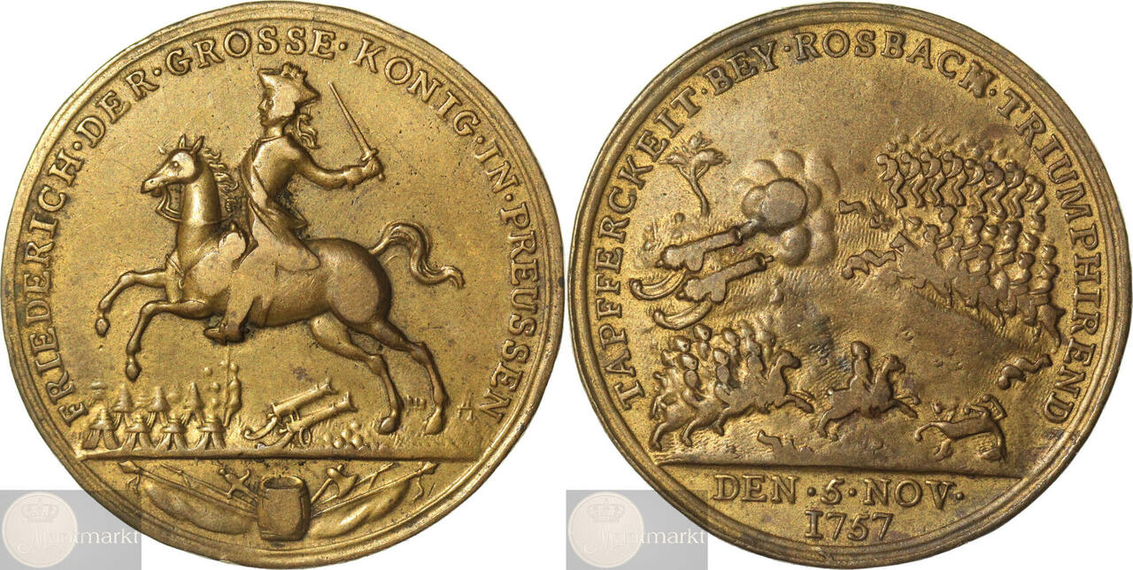 German States - Prussia Historical Medal 1757 Frederick II - Battle of ...