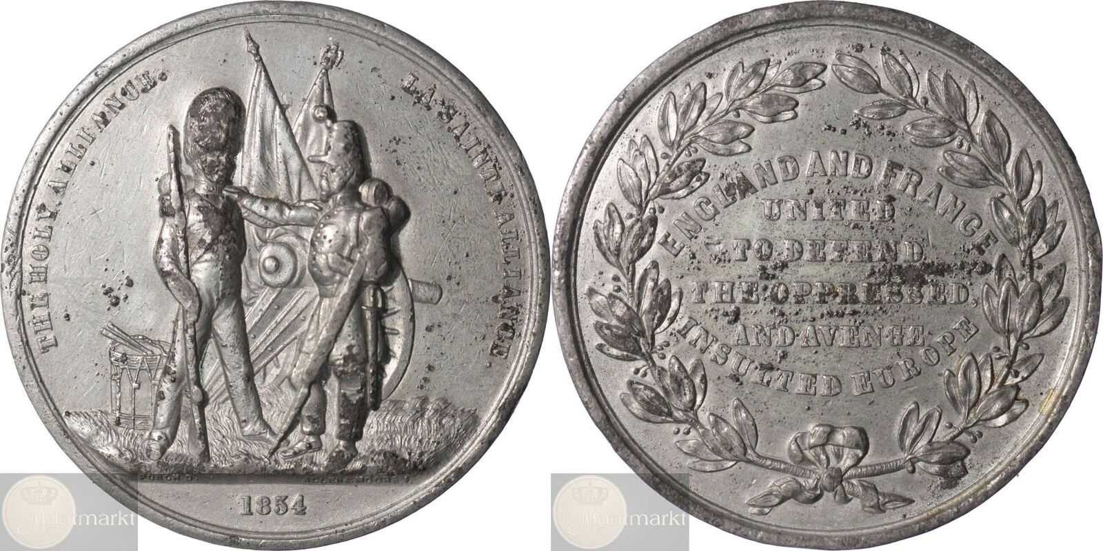 Great-Britain Historical Medal 1854 Holy Alliance of France and England ...