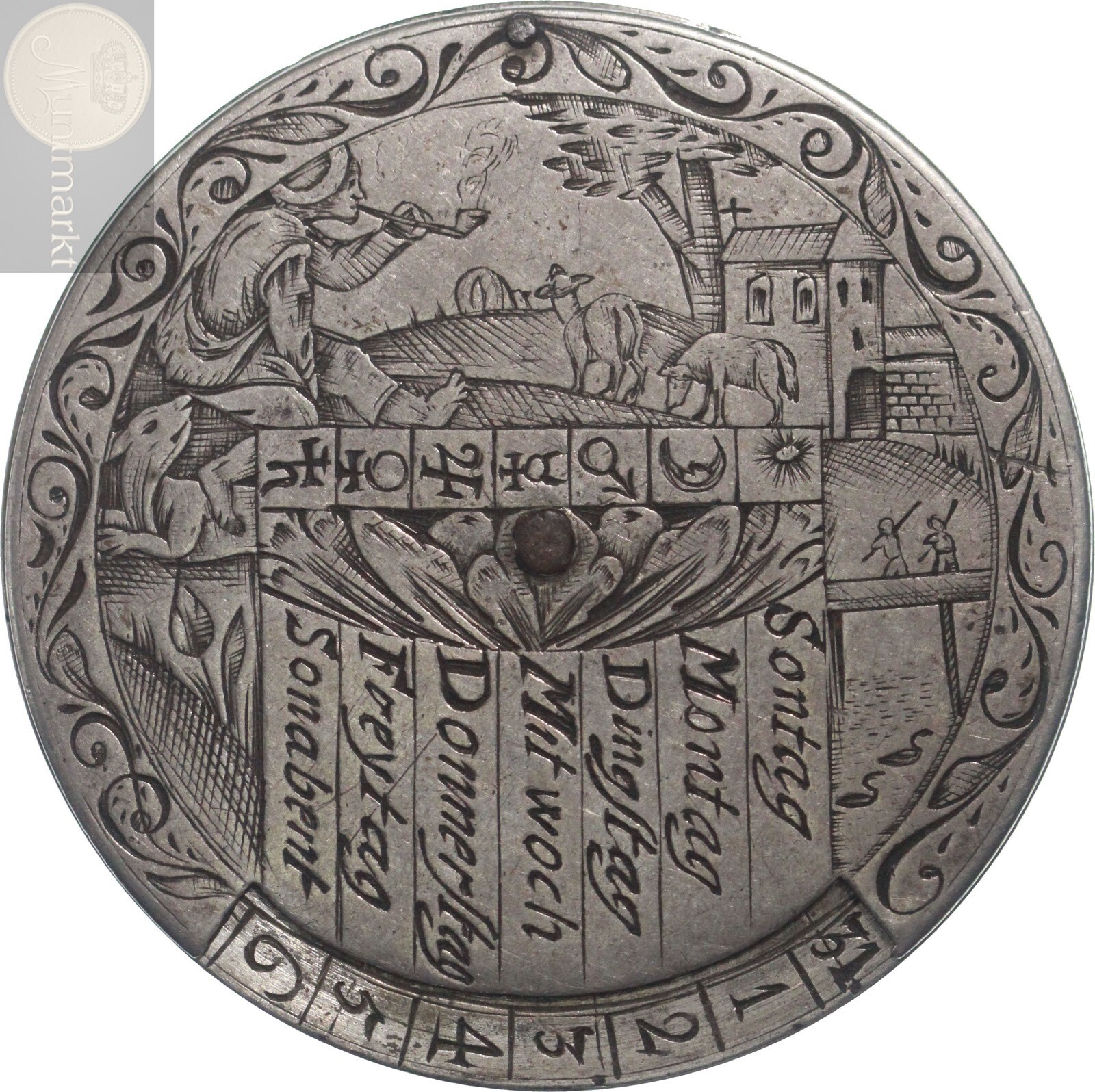 German States - Probably Augsburg Calendarium Perpetuum 1732 Engraved ...