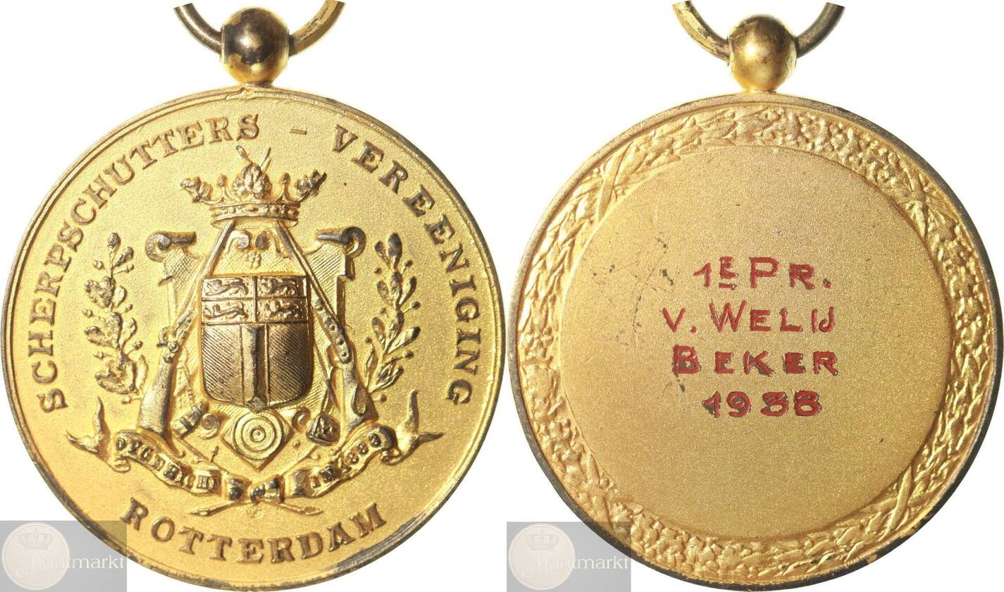 Koninkrijk der Nederlanden Historiepenning 1938 Rotterdam: Draagpenning ...