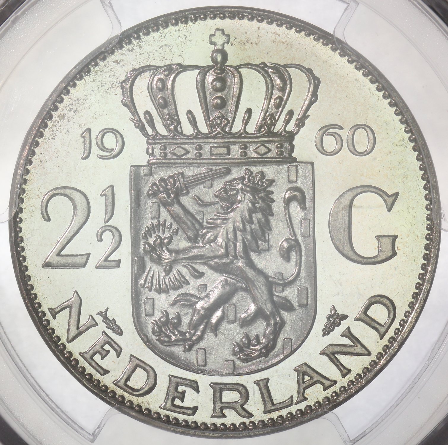 Netherlands 2½ Gulden / Rijksdaalder 1960 Juliana gepolijste stempels ...