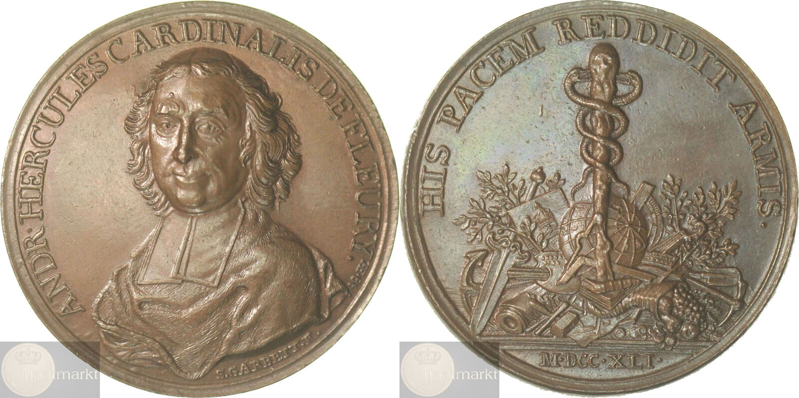 France Historical Medal 1741 Peace Negotiations by Cardinal André ...