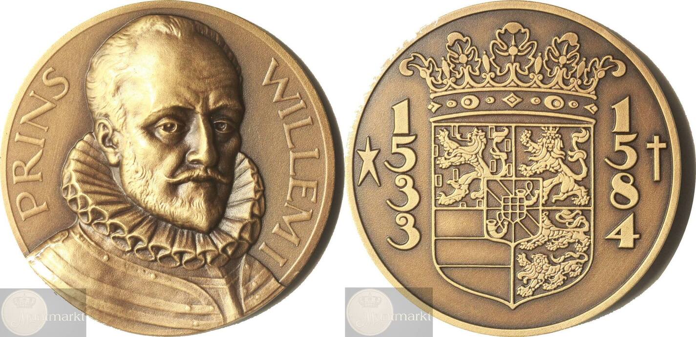Koninkrijk der Nederlanden Historiepenning 1934 Prins Willem van Oranje-Nassau (1533-1584) door ...