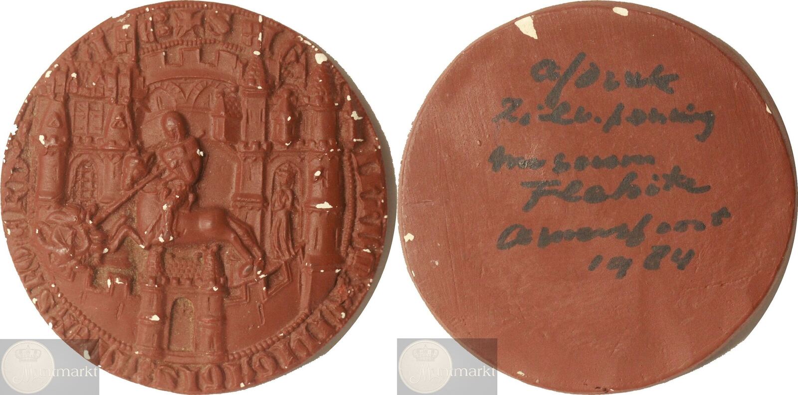 Bisdom Utrecht Lakzegel Ca. 1355 / (1984) Amersfoort: Afdruk in gips ...