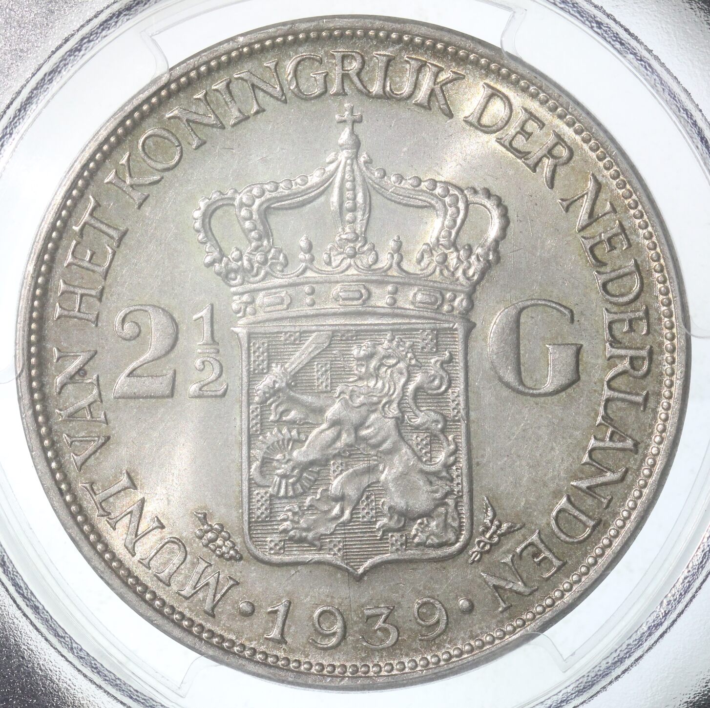Netherlands 2½ Gulden 1939 Wilhelmina 2 1/2 gulden of rijksdaalder PCGS ...