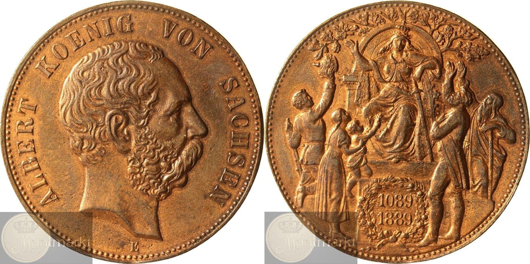 Germany Historical medal 1889 (later cast) Medaille in 5 Mark-Größe ...