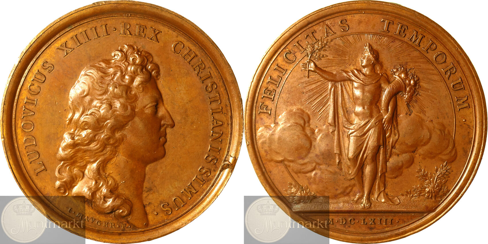 Historical Medal 1663 La France florissante - France Flourishing by J ...