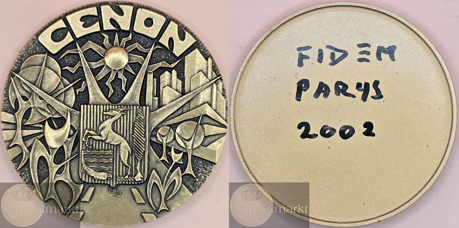 France Historical Medal 2002 Cenon City medal - Uniface issue - FIDEM ...