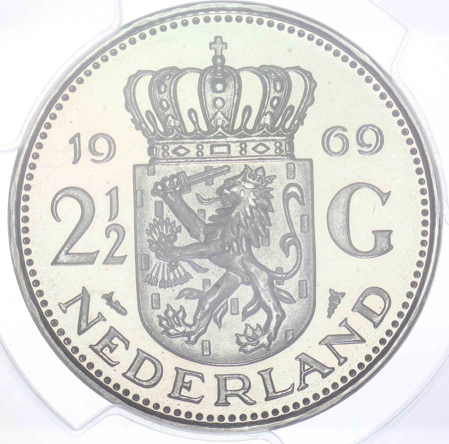 Netherlands Juliana - 2½ Gulden / Rijksdaalder PROOF 1969 Fish PCGS ...