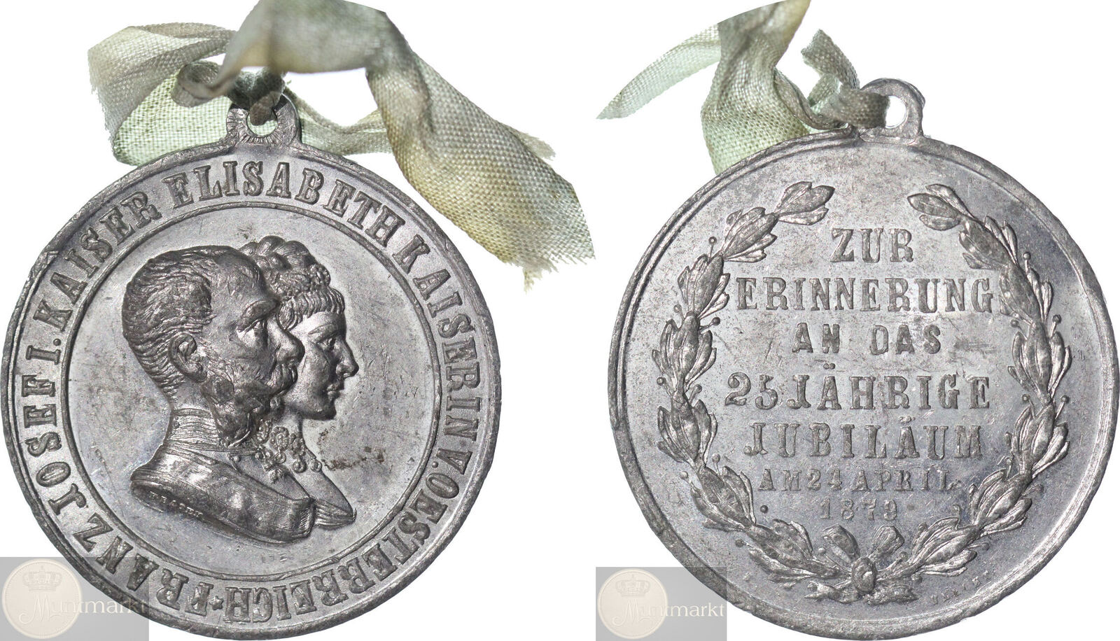 Holy Roman Empire Austria Historical medal 1879 25th anniversary of the ...