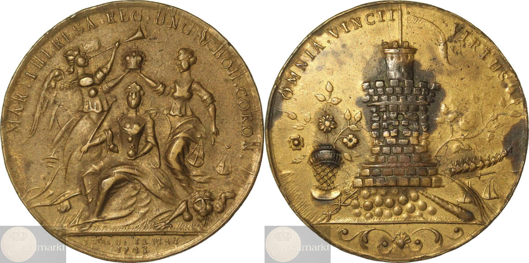 Austria/Austrian Netherlands Historical Medal 1743 Coronation of Maria ...