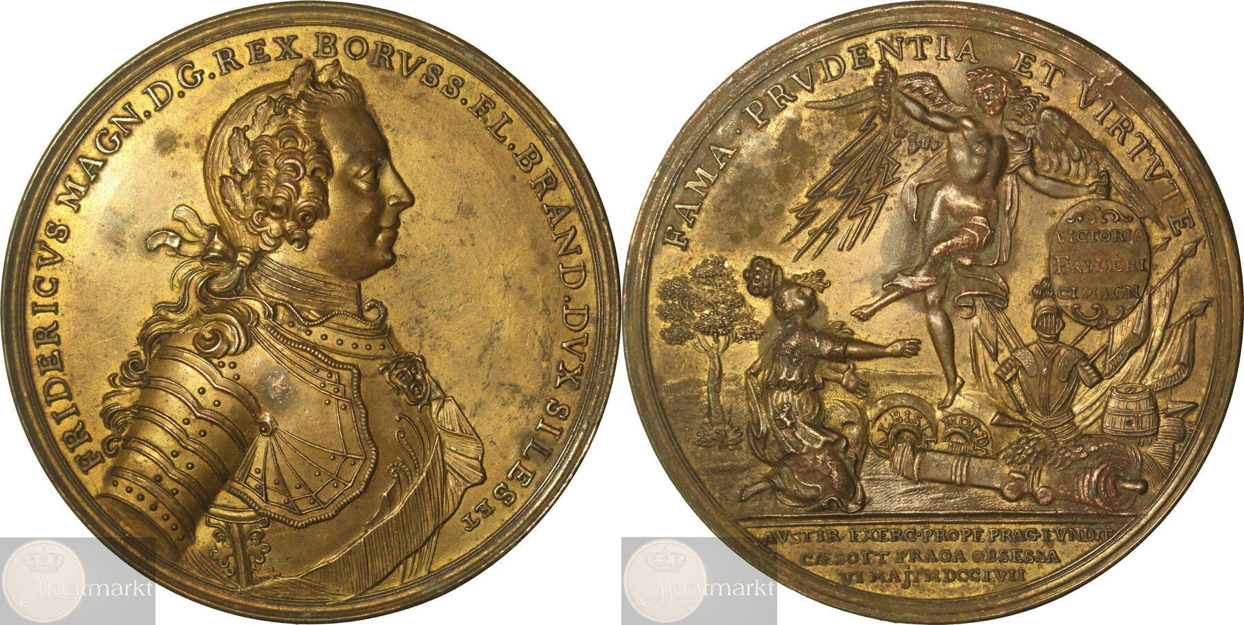 German States - Prussia Historical Medal 1757 Frederick II - Capture of ...