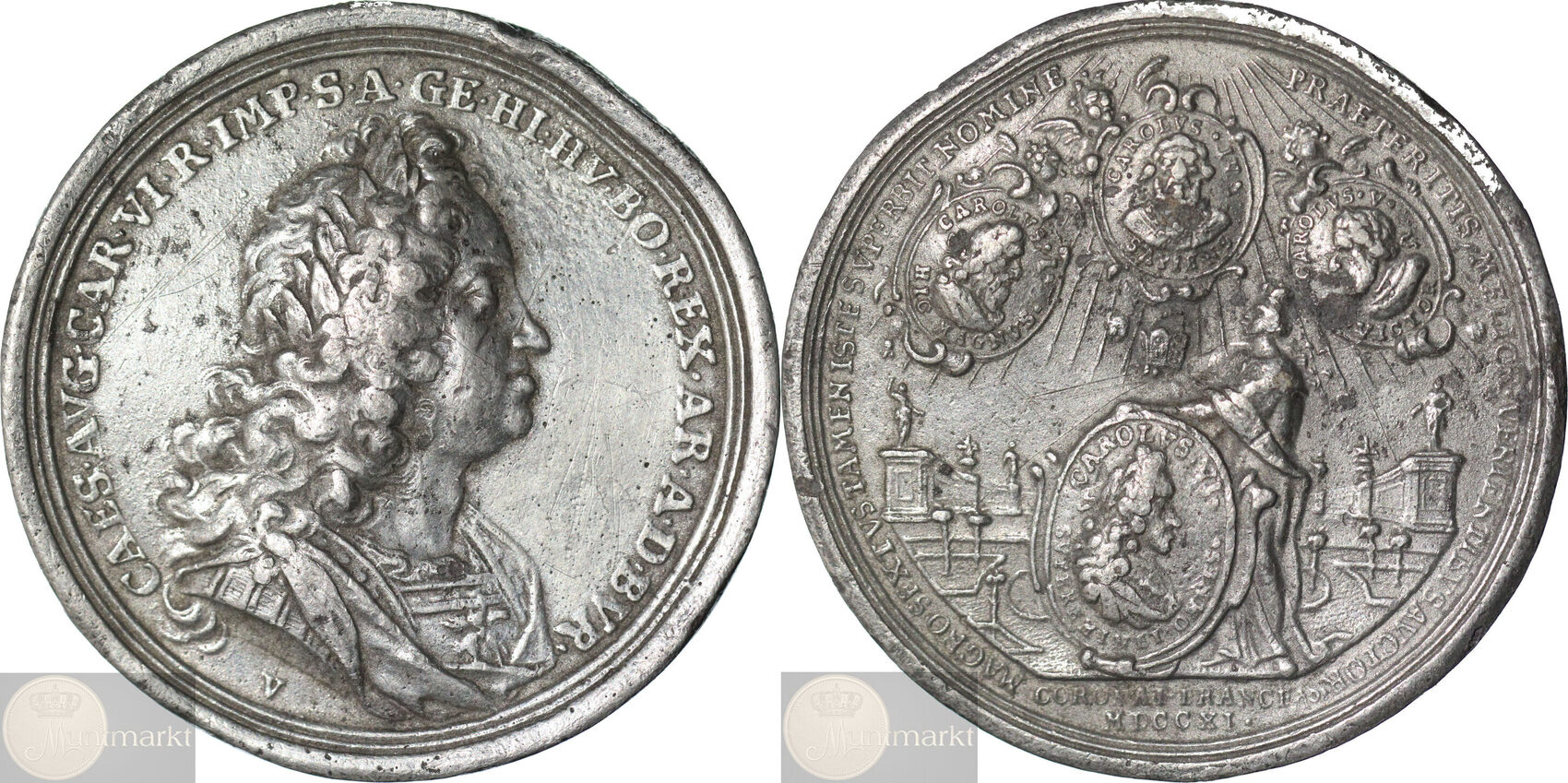 Holy Roman Empire Austria Historical Medal 1711 Coronation of emperor ...