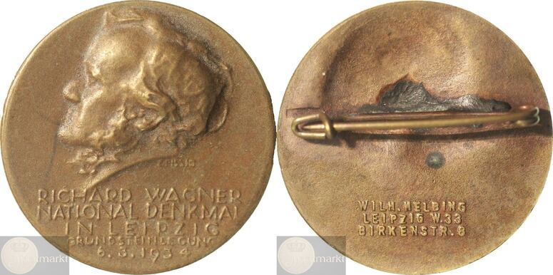 Germany Historical Medal 1934 Leipzig: Grundsteinlegung des Richard ...
