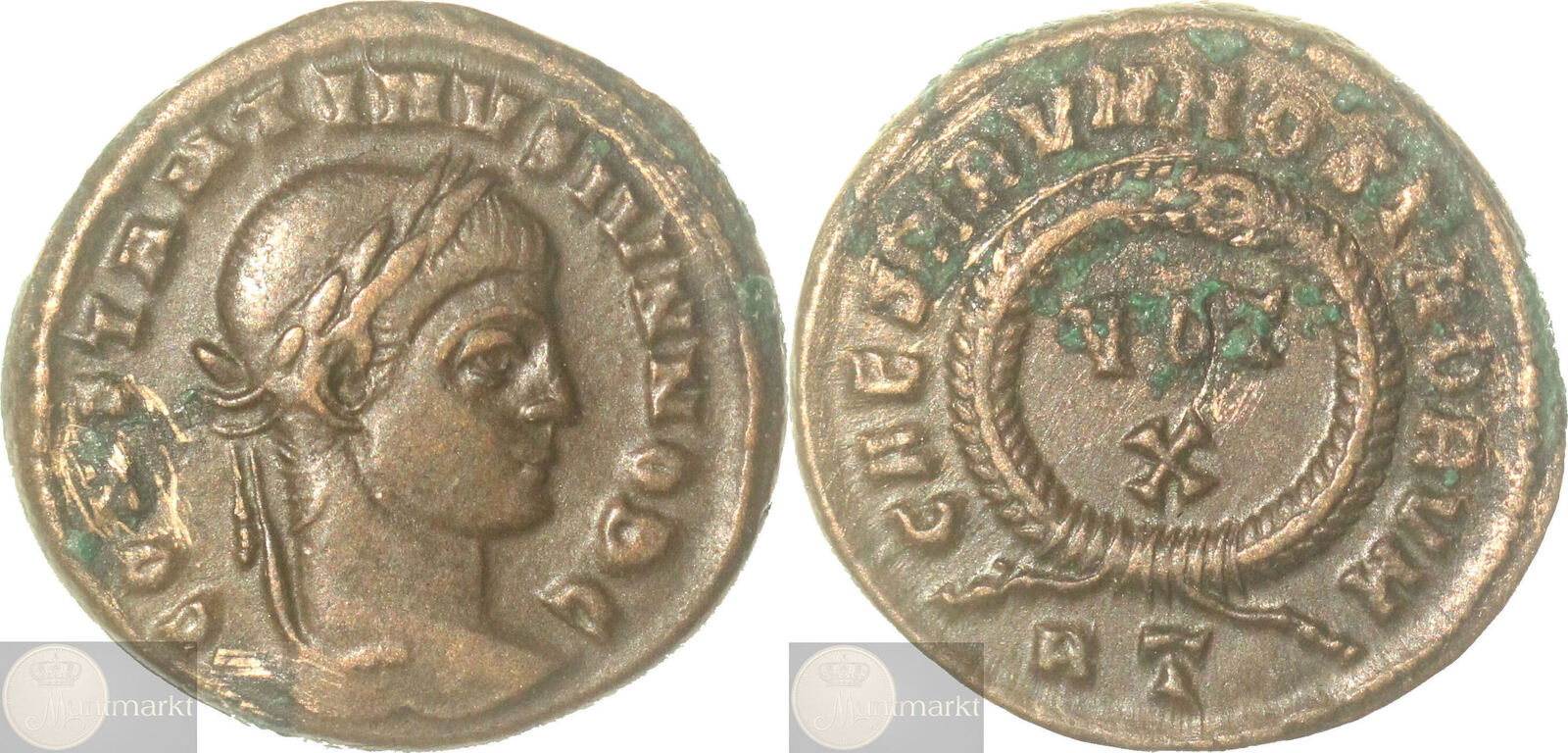Roman Empire AE Follis 320 AD Constantinus II as Caesar (316-337), Rome ...