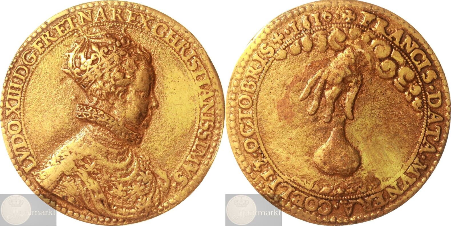 France Historical Medal 1610 (later cast) Coronation jeton of Louis ...