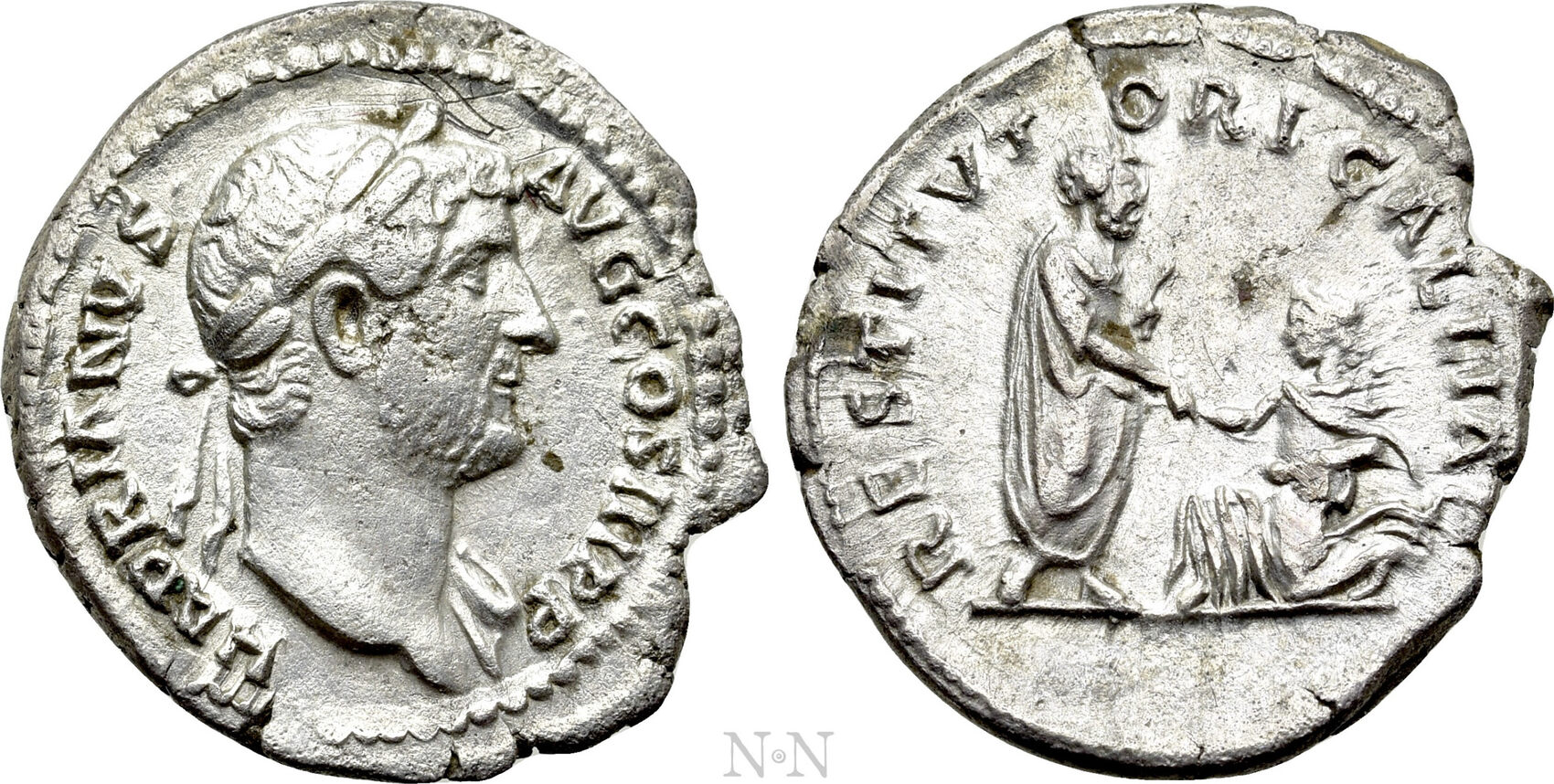 Römisches Kaiserreich HADRIAN (117-138). Denarius. Rome. Restitutor ...