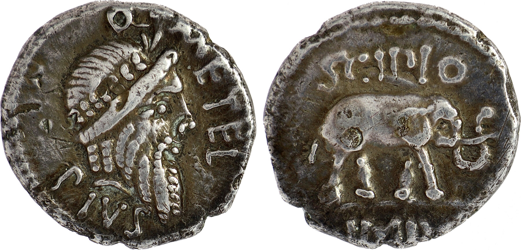 ROMAN REPUBLIC AR Denarius 47-46 BC IMPERATORIAL - Q. Caecilius ...