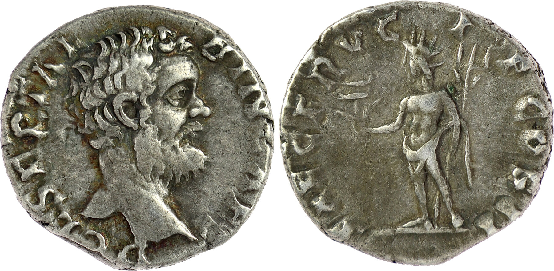 Roman Empire AR Denarius 194-195 AD Clodius Albinus ss, schöne Patina ...
