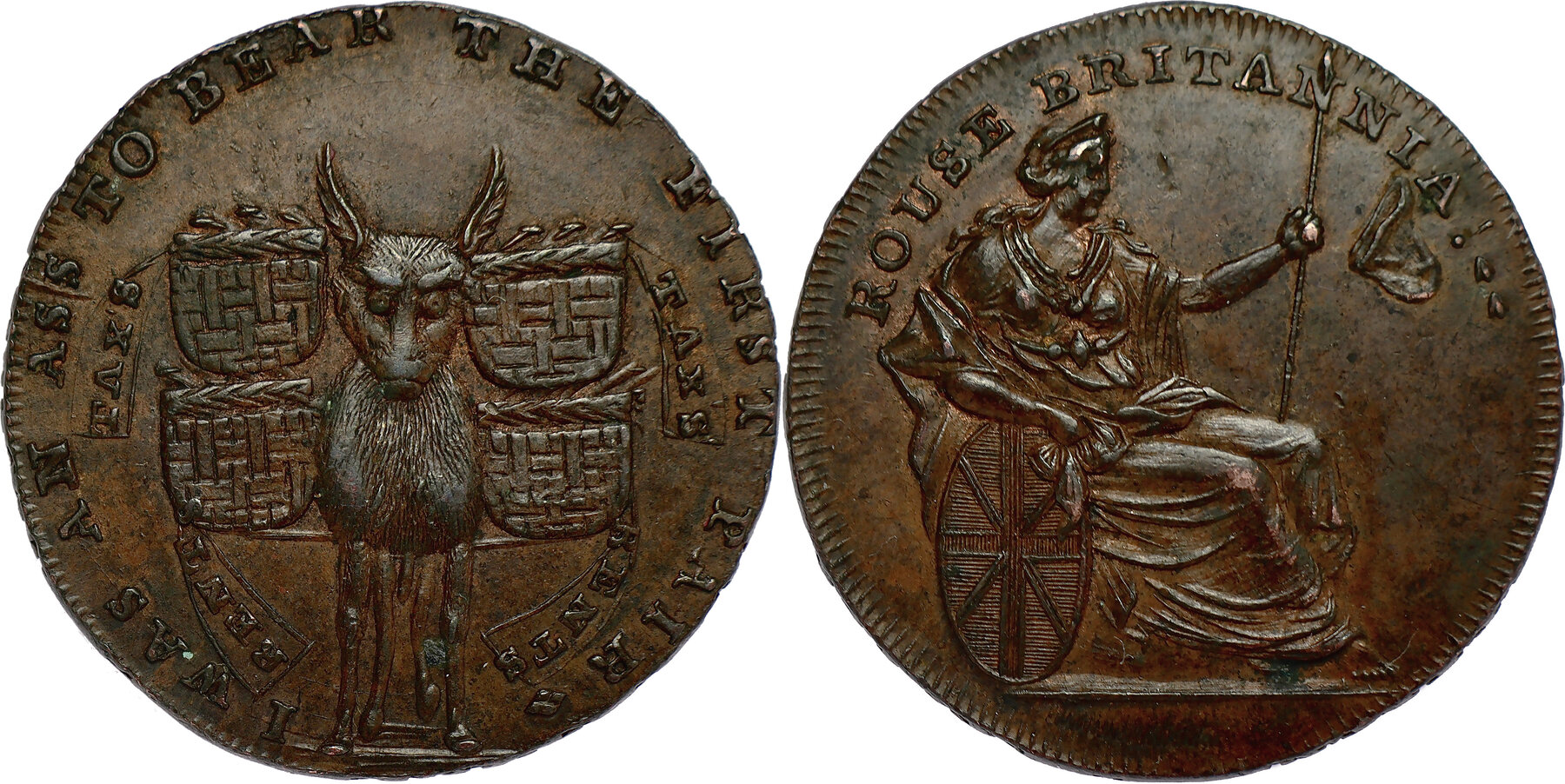 ENGLAND Halfpenny Token n.d. (c.1796) Middlesex - Little Turnstile ...