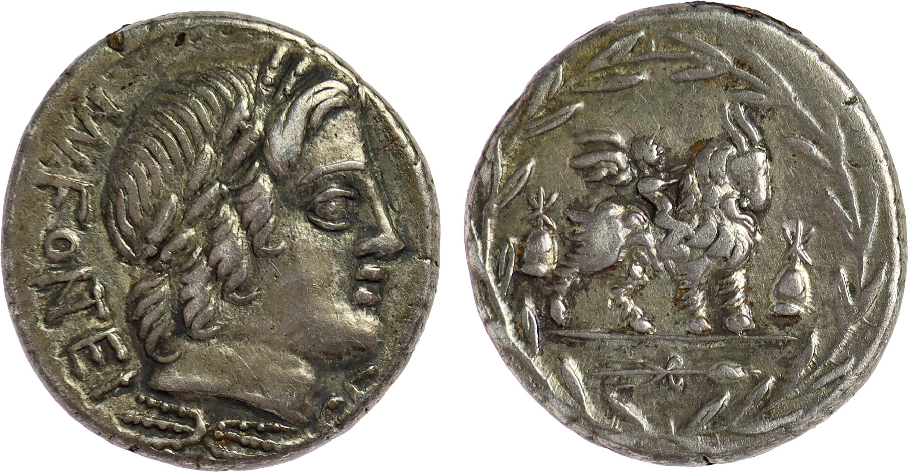 Roman Republic AR Denarius 85 BC Mn. Fonteius - with documented ...