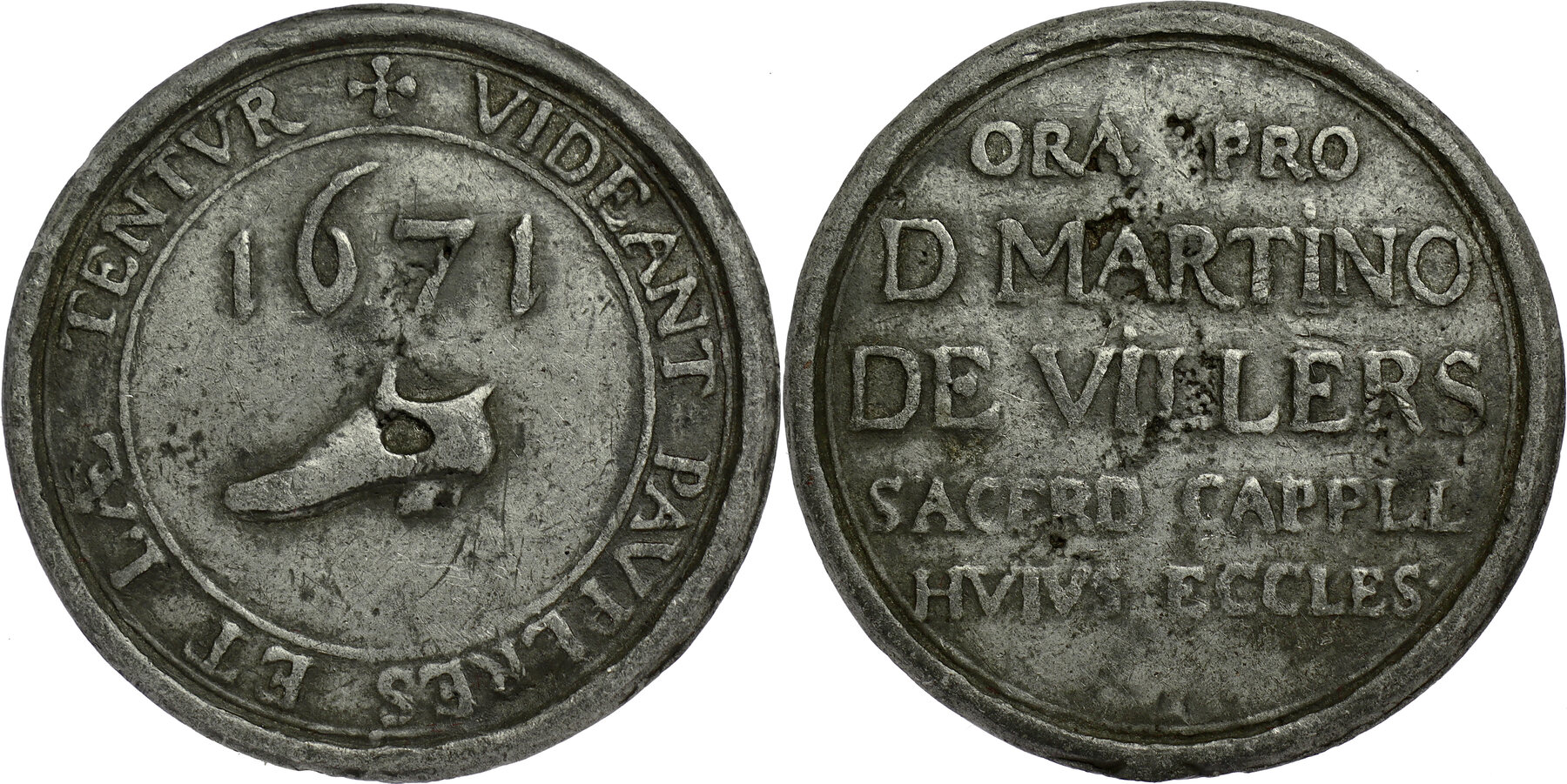 SOUTHERN NETHERLANDS Death Token / Poor Token 1671 Martin de Villers ...