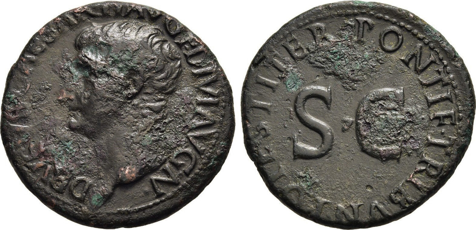 ROMAN EMPIRE Æ As 22-23 AD Drusus Caesar (died 23 AD), struck under ...