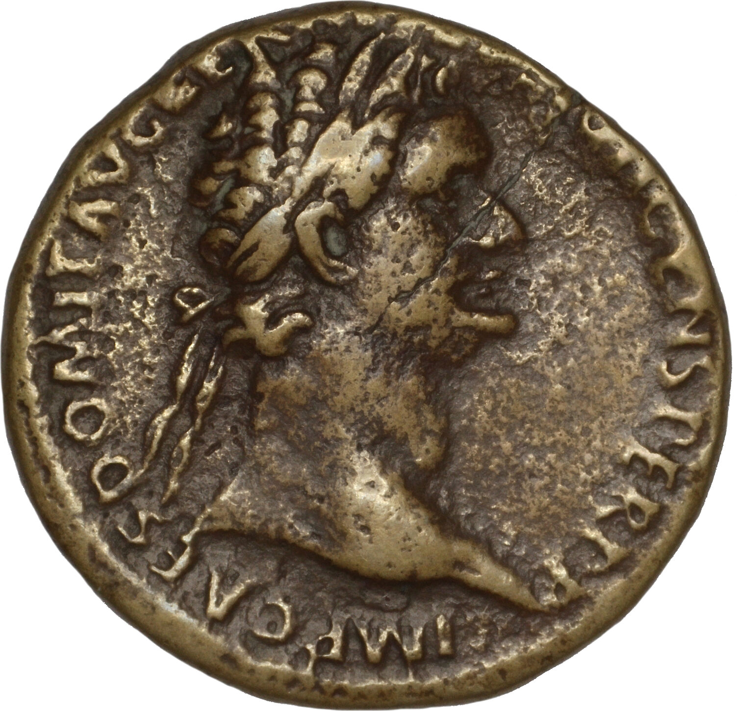 ROMAN EMPIRE Æ Sestertius 95-96 AD Domitianus ss, Stempelbruch | MA-Shops