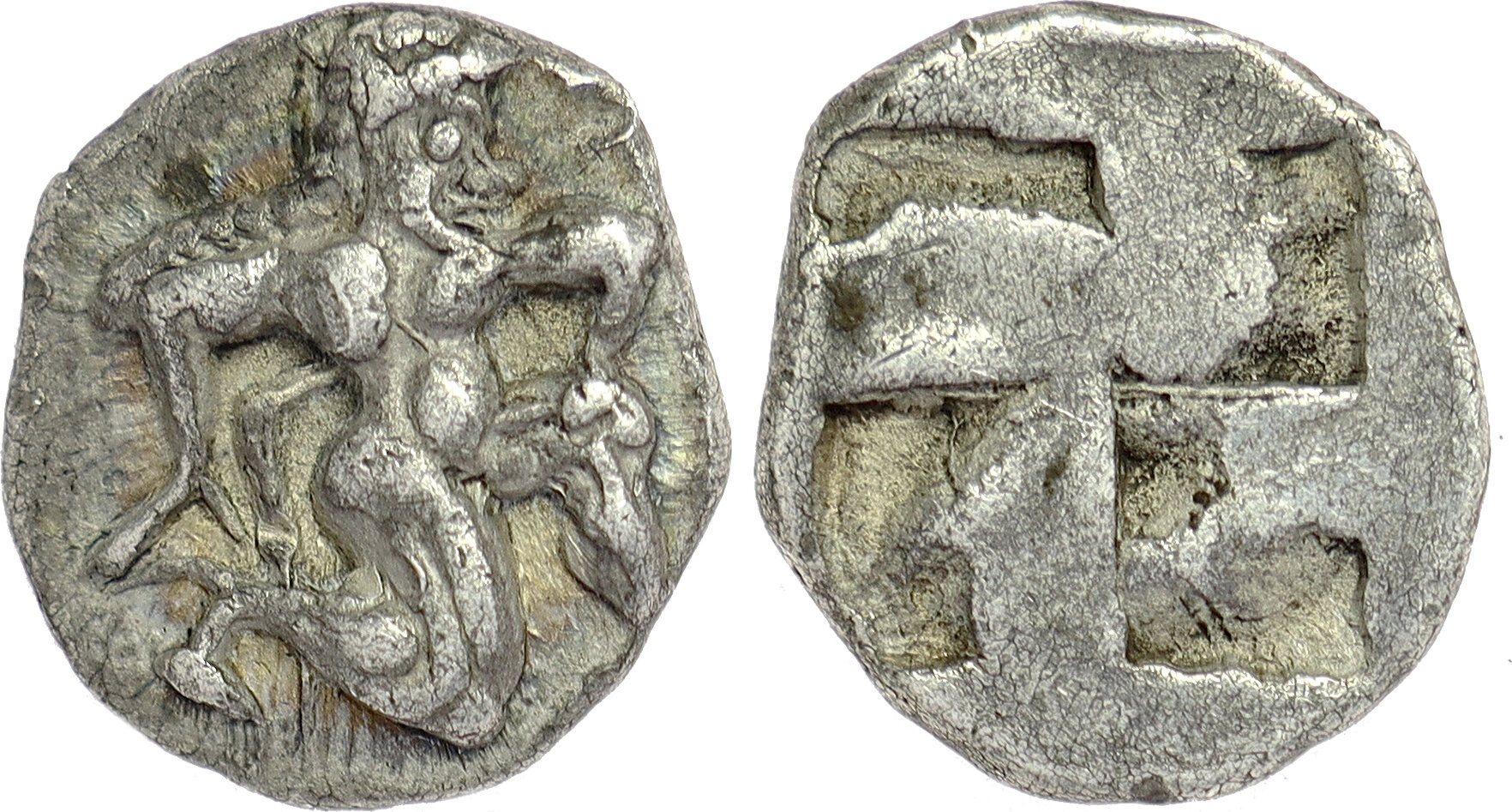 ANCIENT GREECE AR Diobol 525-463 BC Islands off Thrace - Thasos vzgl ...