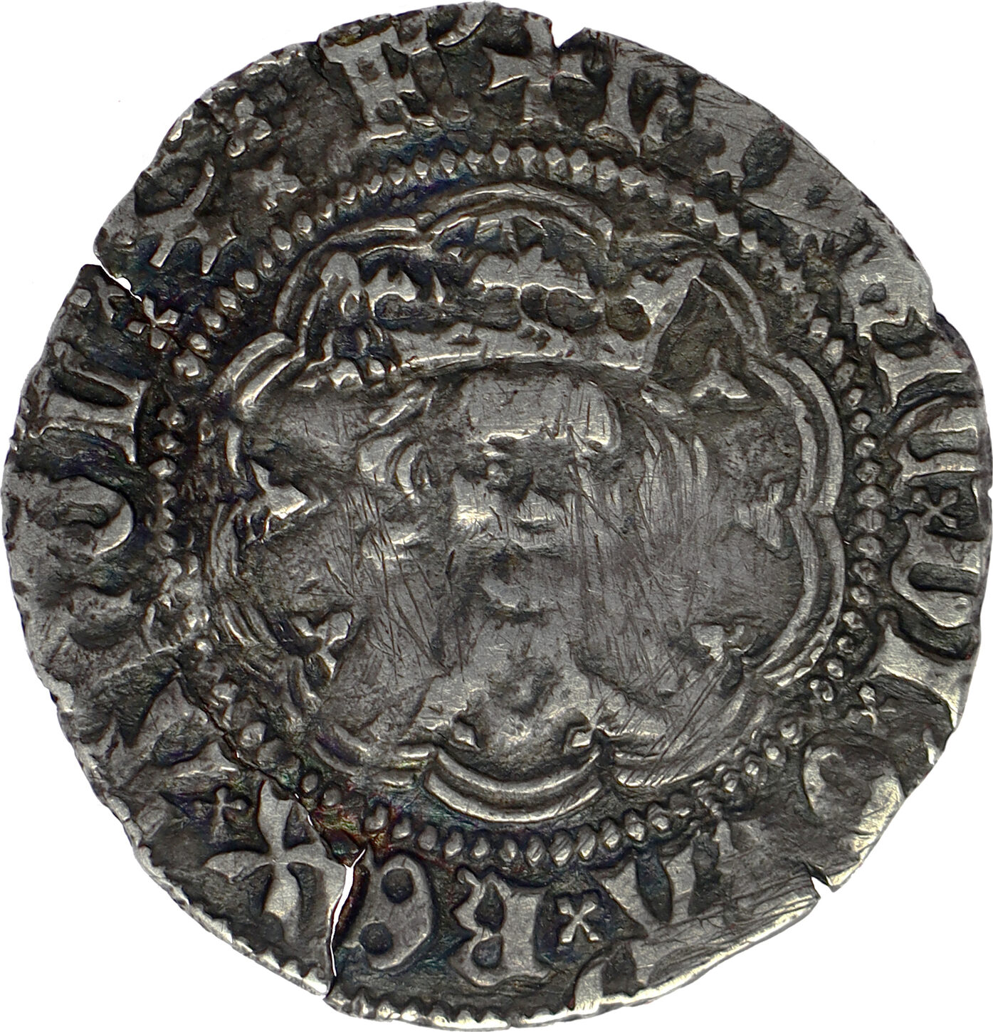 England Halfgroat n.d. (1413-22) Henry V - Tower mint - mm. pierced ...