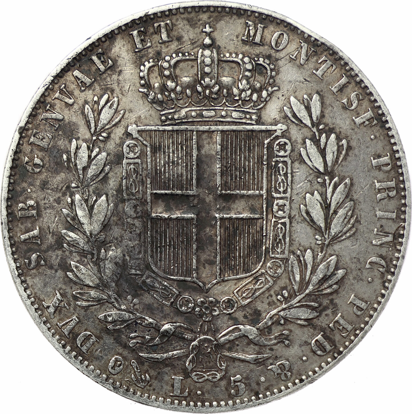 ITALIAN STATES 5 Lire 1847 Kingdom of Sardinia - Charles Albert / Carlo ...