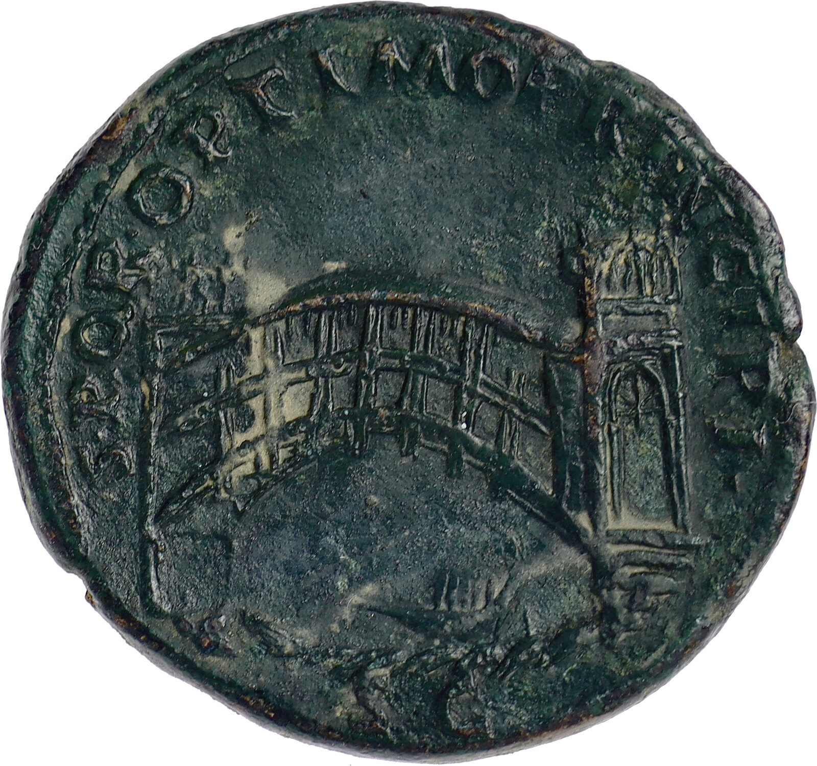 Roman Empire AE As 107-111 AD Trajanus - R/ Trajan's Bridge over the ...