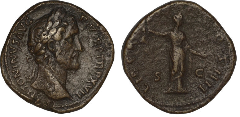 ROMAN EMPIRE Æ Sestertius 153-154 AD Antoninus Pius fast ss | MA-Shops