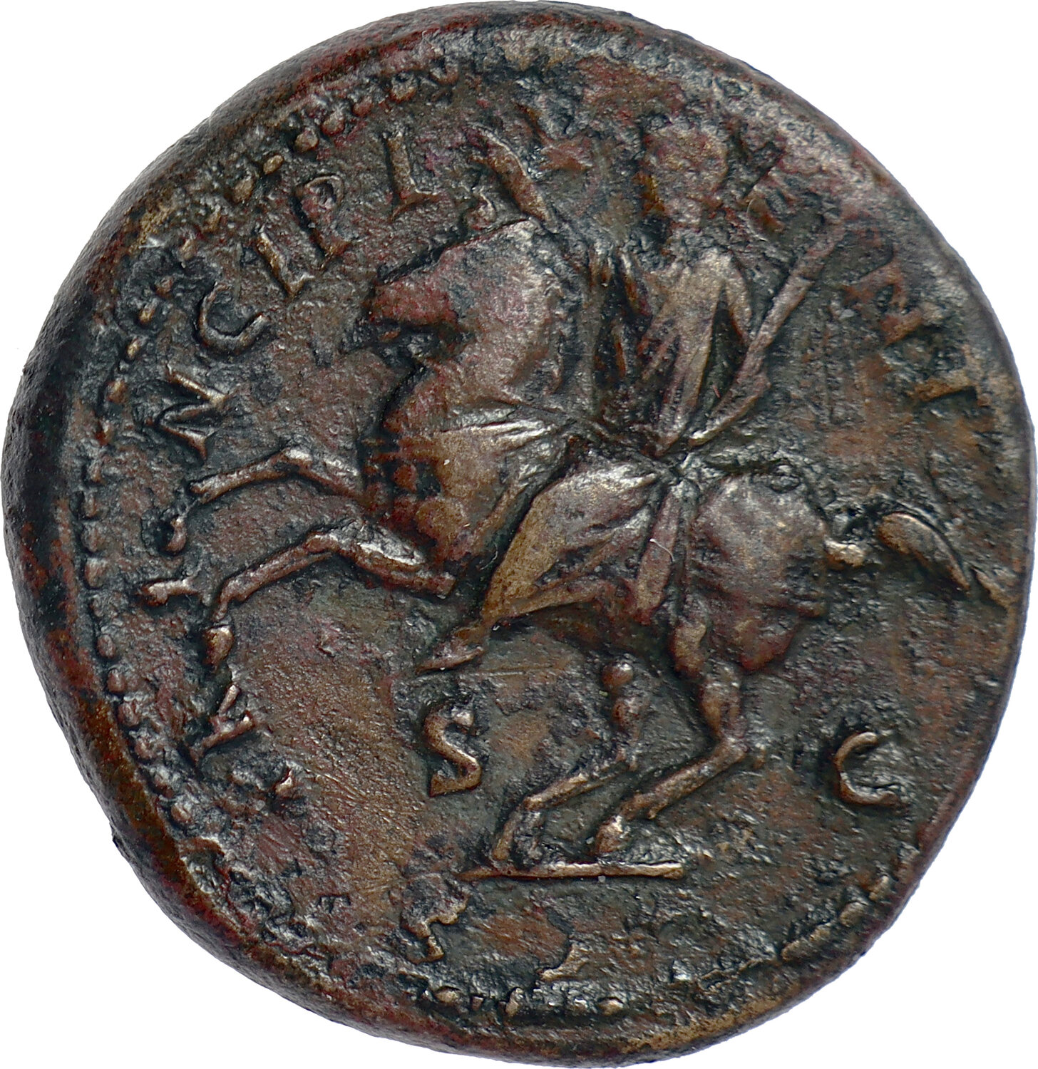 Roman Empire AE Dupondius 79 AD Domitianus, as Caesar under Vespasianus ...